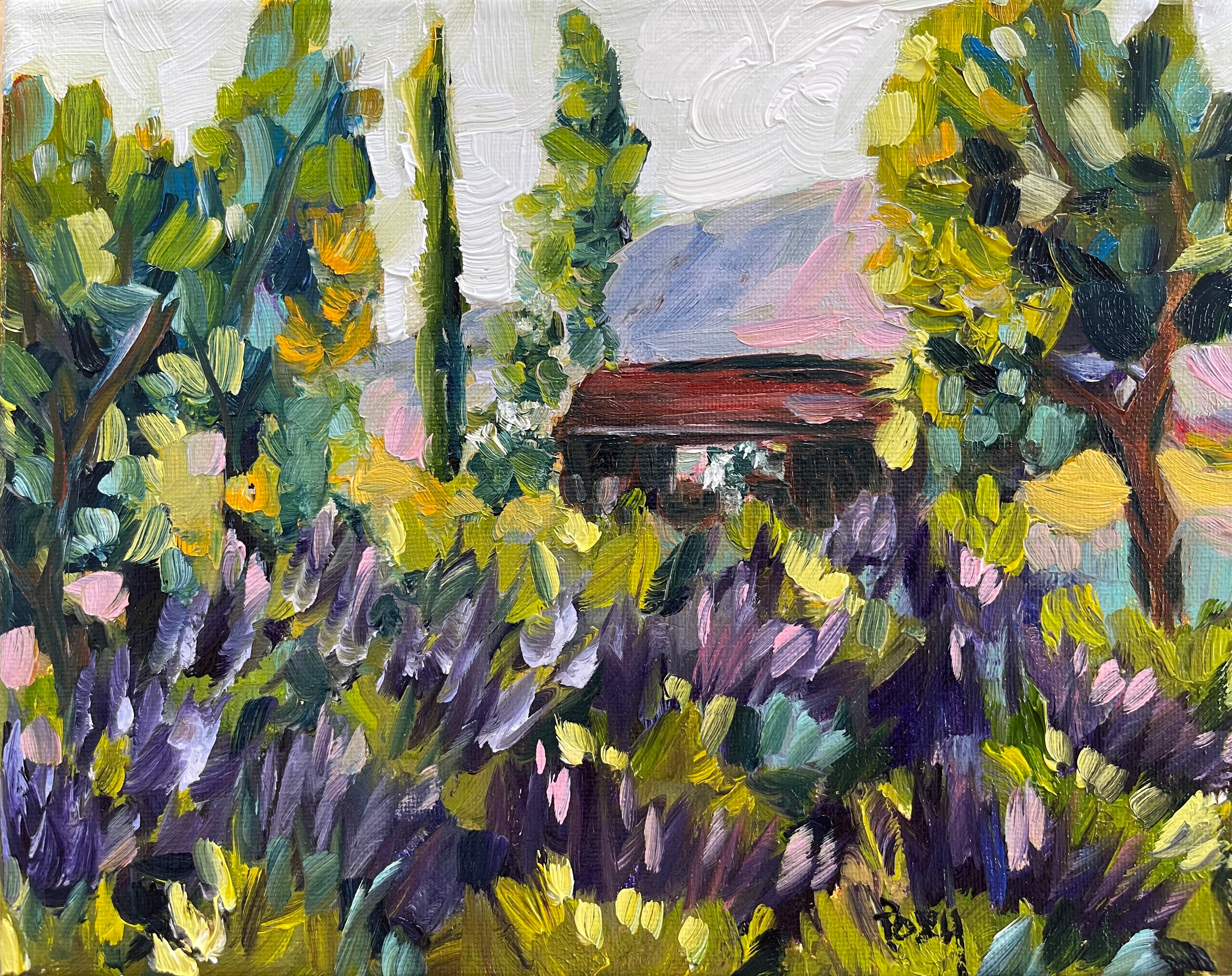 Temecula Lavender Farm Original Oil Painting 8 x 10 Framed – Roxy Rich ...